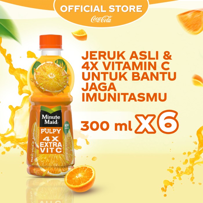 Jual Minute Maid Pulpy Orange - Botol 300mL x 6pcs | Shopee Indonesia