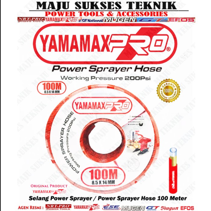 Jual Selang Hose Power Sprayer Steam Tekanan Tinggi Kompresor 100M ...