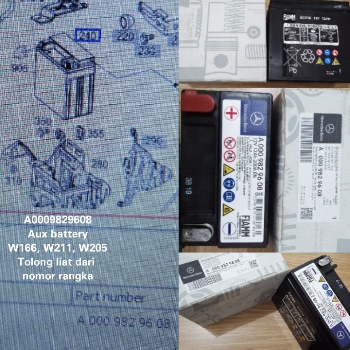 Jual A0009829608 Accu/Aki Starter Aux Battery Mercedes W166,W221,W212 ...
