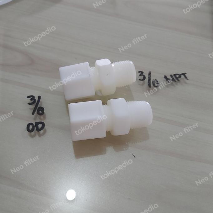 Jual {{{{}}] connector konector RO double nut jaco drat 3/8 NPT x 3/8 ...