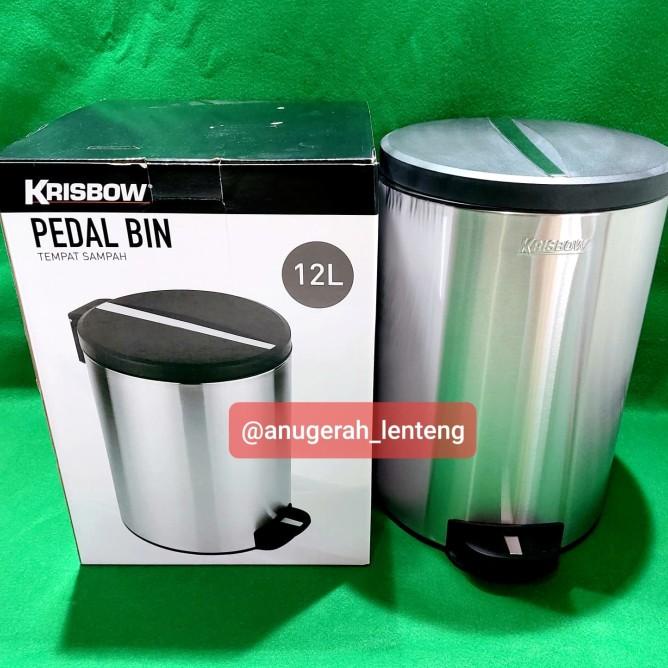 Jual Tong Sampah Injak Stainless Pedal Bin Tempat Sampah Krisbow 12 Liter | Shopee Indonesia