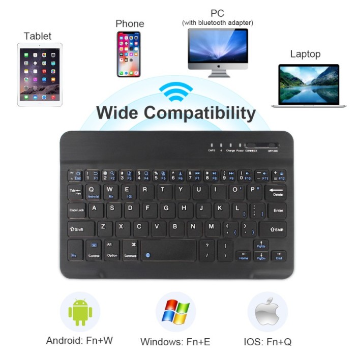 Jual Wireless Keyboard Koneksi Bluetooth Tersedia Keyboard Biasa ...