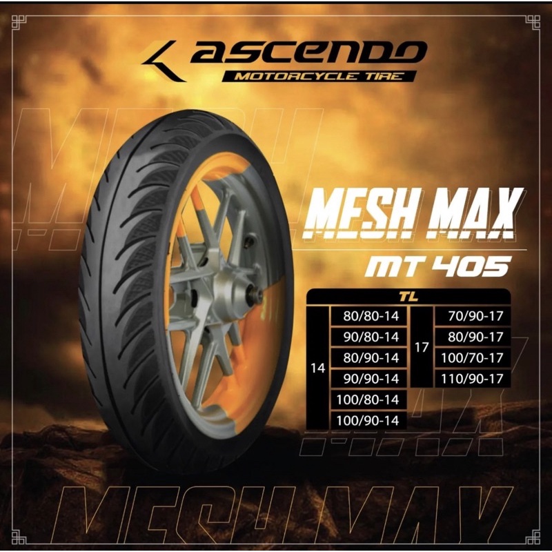Jual BAN LUAR 90/90-14 80/90-14 ASCENDO BAN LUAR MATIC TUBELESS TYPE ...