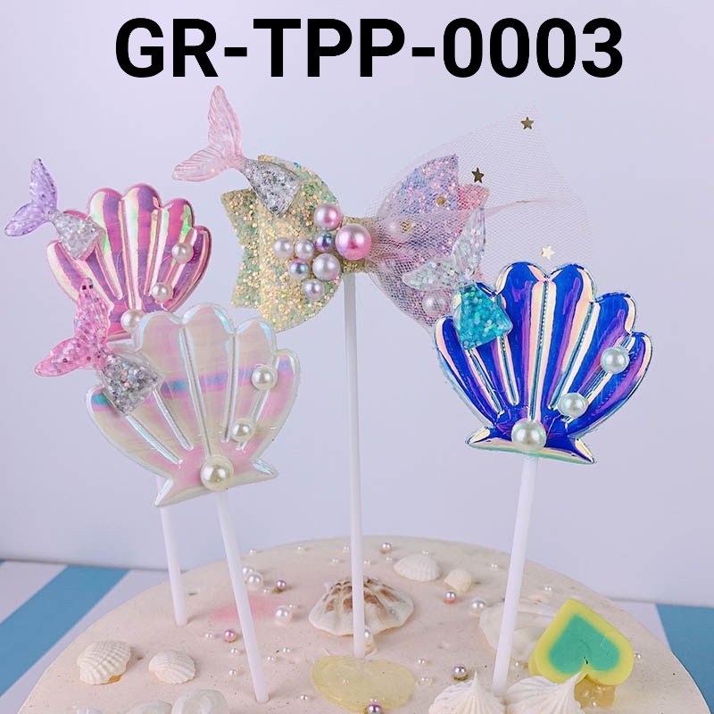 Jual GR-TPP-0003 Cake topper hiasan kue kerang ekor duyung mermaid laut (tpk) | Shopee Indonesia