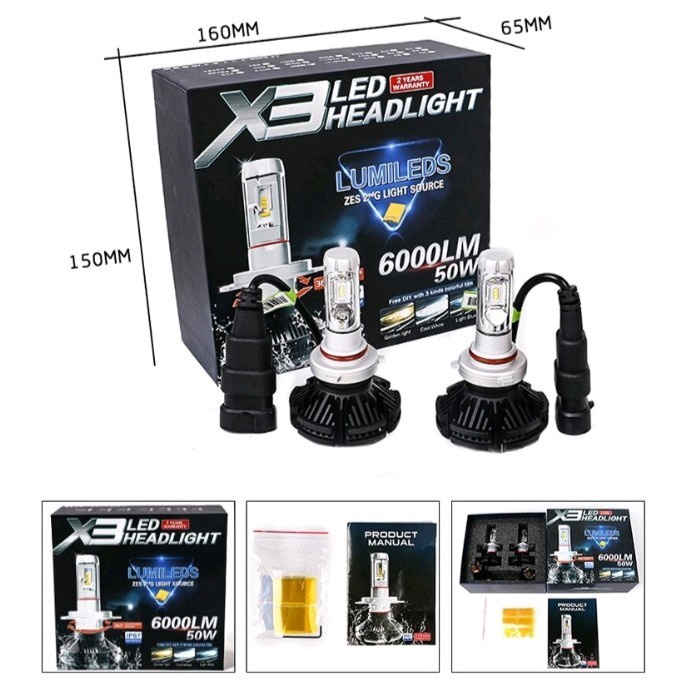 Jual New Lampu Led Headlamp Mobil Vios Gen 2 Led X3 H4 H7 H11 Hb3 Kode ...