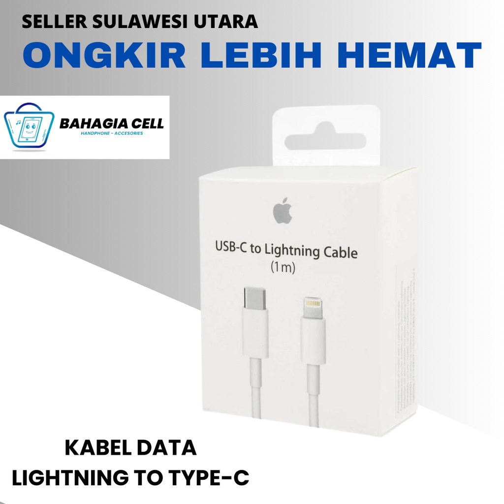 Jual KABEL DATA LIGHTNING TO TYPE-C IPHONE 100CM | Shopee Indonesia
