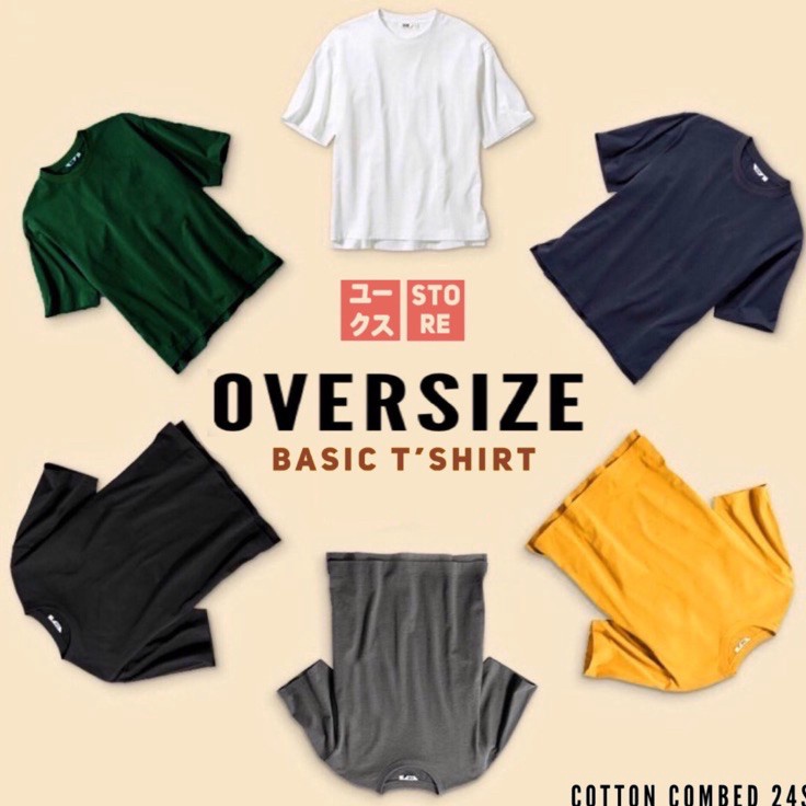 Jual Dijual Murah Kaos Polos Oversize Pria And Wanita Cotton Combed 24s