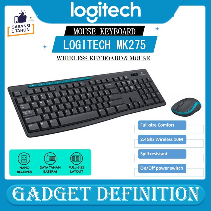 Jual KEYBOARD LOGITECH MK275 COMBO KEYBOARD WIRELESS ORIGINAL | Shopee ...
