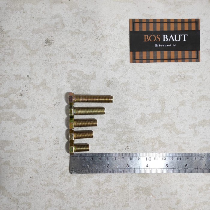Jual Baut Mur Besi M10x90 Kuning (Kunci 14) | Shopee Indonesia