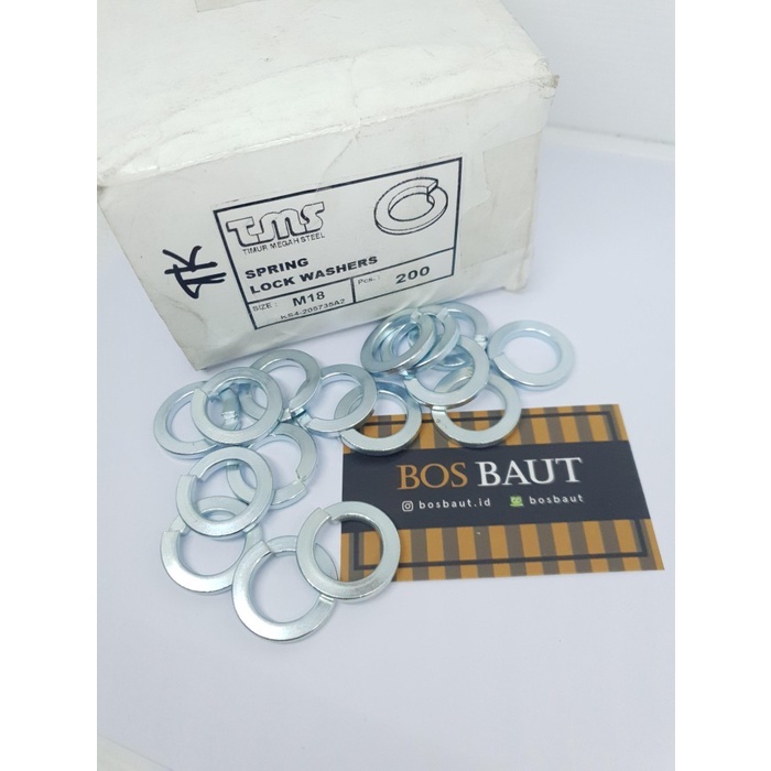 Jual Ring Veer Besi Putih - Spring Washer Ukuran M18 | Shopee Indonesia