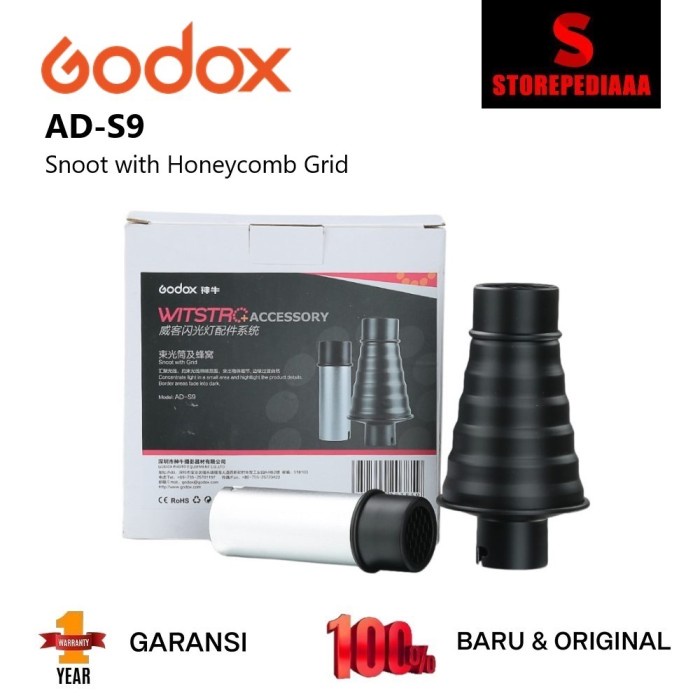 Jual Godox Ad-S9 Snoot With Honeycomb Grid For Ad200 Ad200Pro Flash Ads9 Berkualitas | Shopee ...