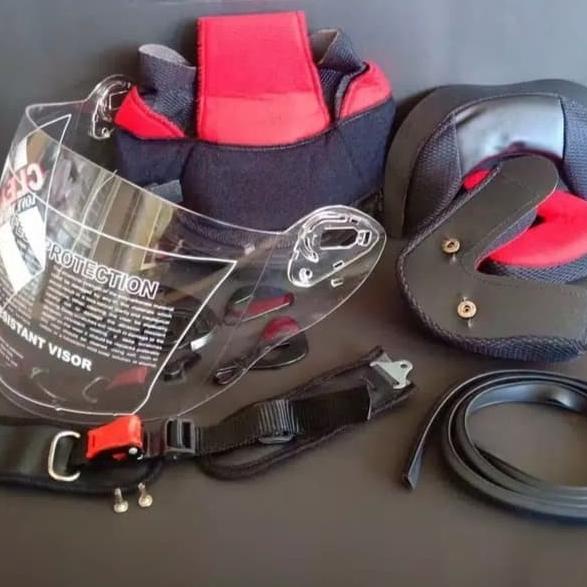 Jual Paket busa helm NHK R6 full set kancing besi / Kaca helm/ tali ...