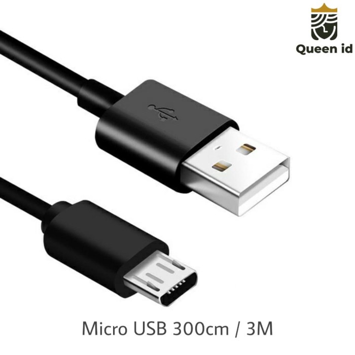 Jual Kabel Data Charger Micro USB 300cm 3M 2A - MicroUSB Cable | Shopee ...