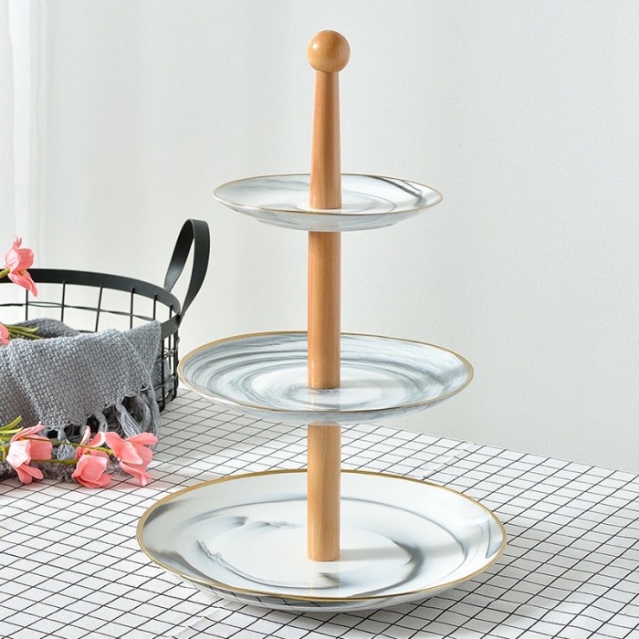 Jual Dessert Afternoon Tea Set 3-Tier Plate / Set Cake Tier 3 TIngkat ...