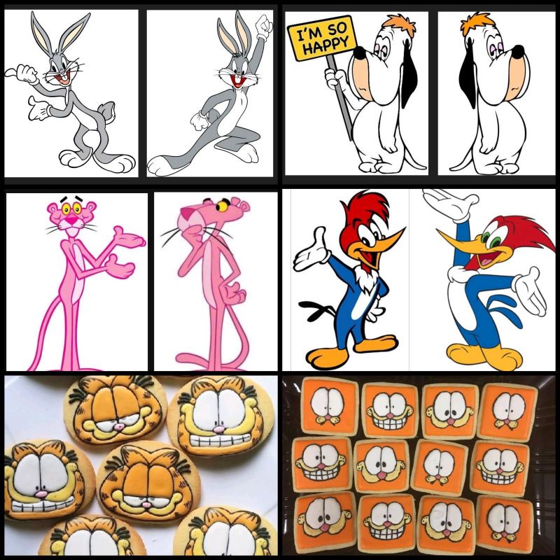 Jual IHANALICIOUS Butter Cookies Tema Tokoh Kartun Lucu Bunny Garfield ...