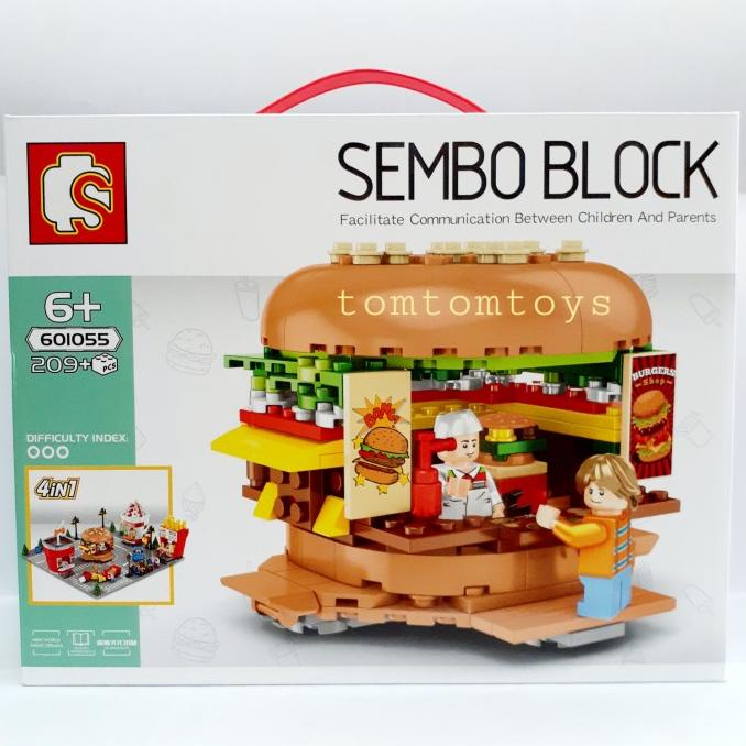 Jual ORDER YUKK !!! Sembo Block Burger Stall Kios Hamburger Street Food ...