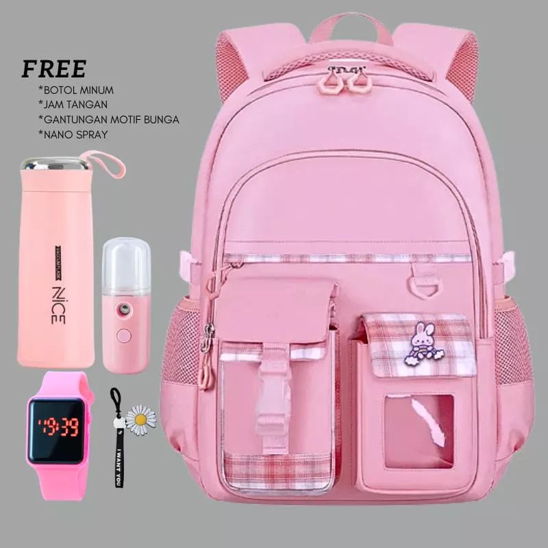 Jual Tas Ransel Sekolah Anak SD SMP Motif MIKA Tas Sekolah Anak Perempuan Backpack Remaja Size ...