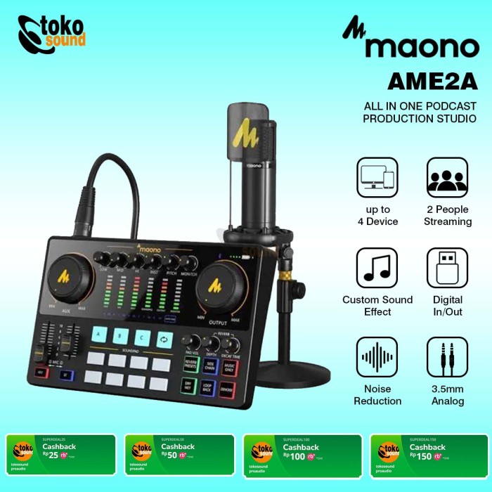 Jual Sale Maono Au-Ame2A Soundcard Kit Maonocaster Podcast Studio ...