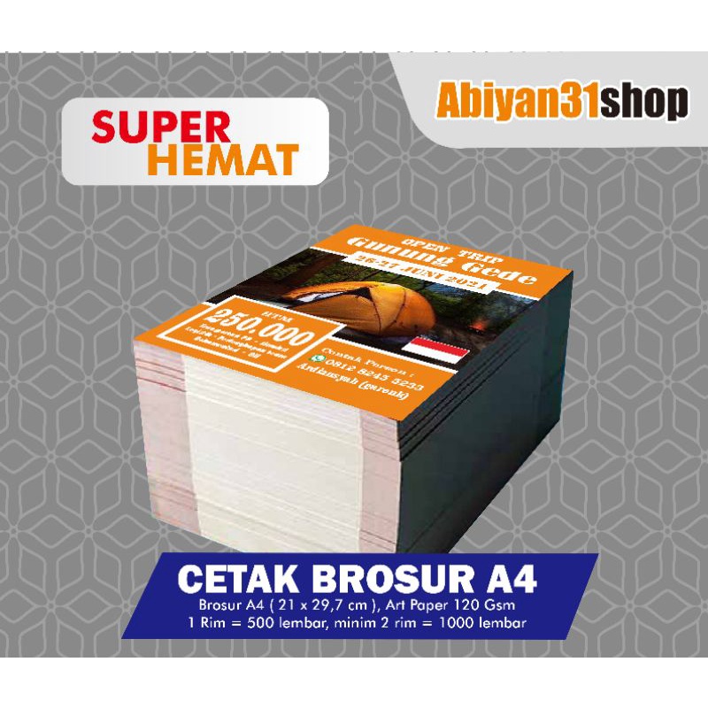 Jual Cetak Brosur Flyer A4 | Art Paper 120 gr MURAH 1 Sisi, 2 Sisi | Shopee Indonesia