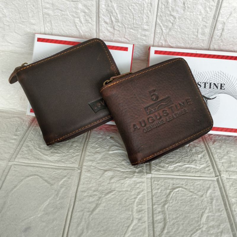 Jual Dompet pria asli kulit resleting full,kulit tebal dan empuk ...