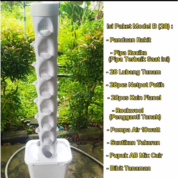 Jual Promo Paket Set Pipa Hidroponik Vertikal Vertikultur Tanaman 34 ...