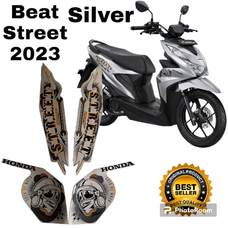 Jual striping honda beat street 2023 silver, stiker lis body motor beat ...