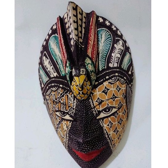 Jual topeng batik kayu merak besar hiasan rumah | Shopee Indonesia