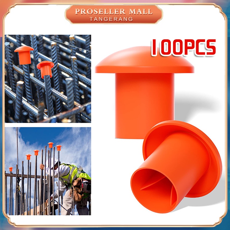 Jual 100 Pcs Mushroom Rebar Cap Plastic Safety Caps Rebar Caps for ...