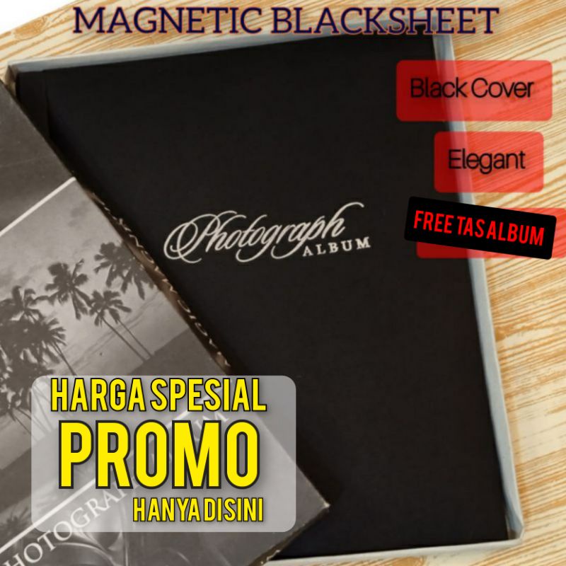Jual ( PROMO MURAH) Album Magnetik Black Sheet Photo Album Perekat ...