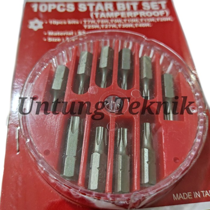 Jual JTC 10 pcs TORX bit set - Mata obeng bintang 6 gigi lubang | Shopee Indonesia
