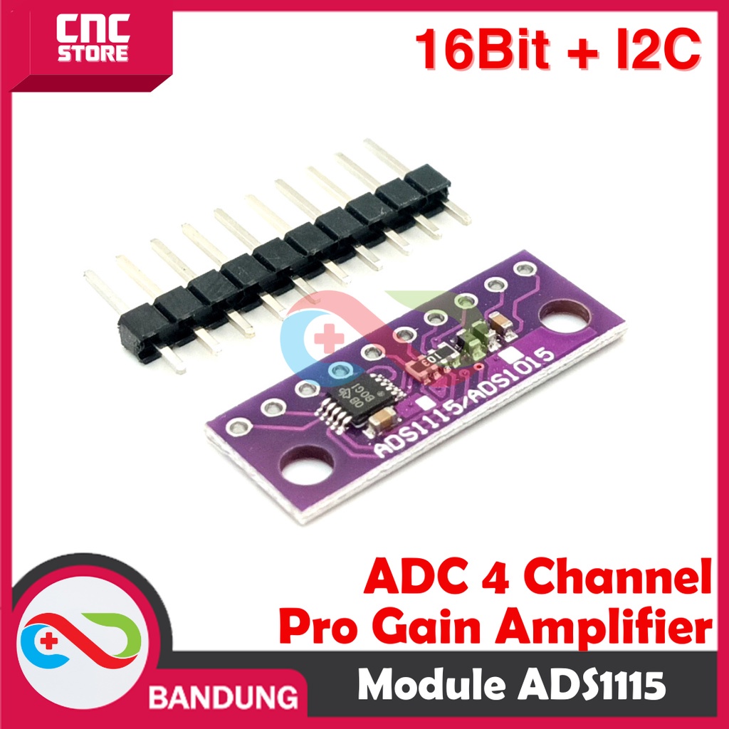 Jual MODUL 16BIT I2C ADS1115 ADC 4 CHANNEL WITH PRO GAIN AMPLIFIER ARDUINO | Shopee Indonesia