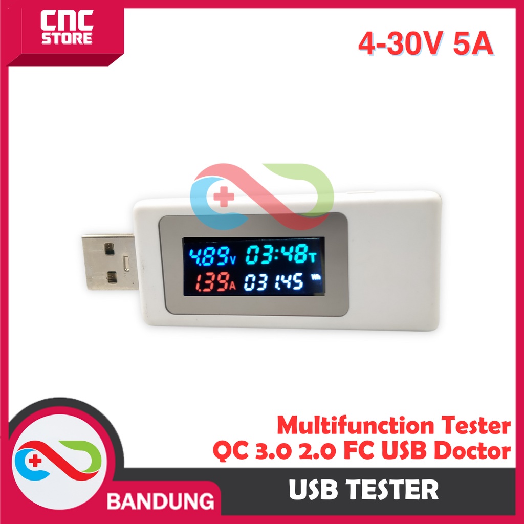 Jual USB TESTER 4-30V 5A MULTIFUNCTION TESTER QC 3.0 2.0 FC USB DOCTOR ...