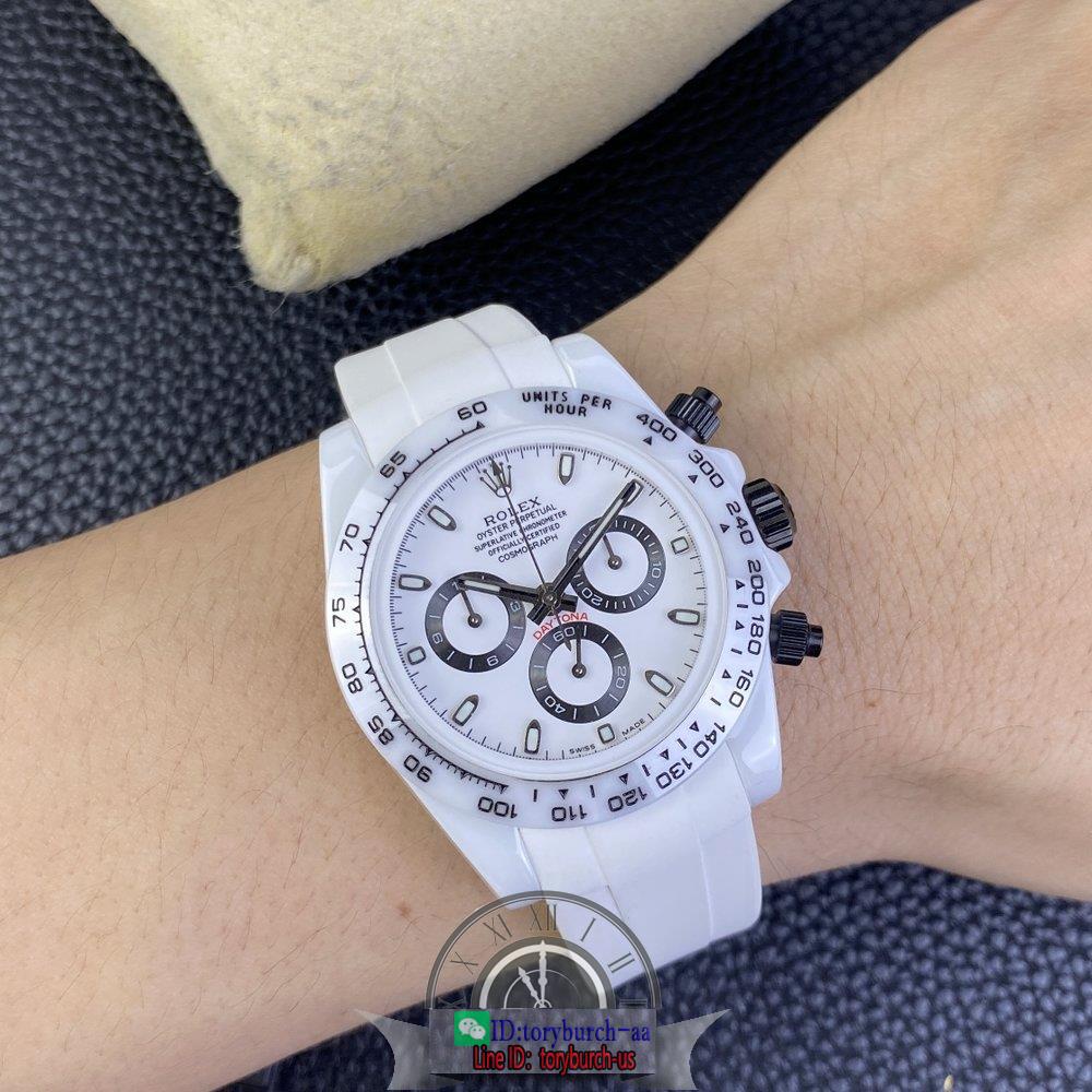 Jual Rolex white panda Modified daytona ceramic automatic men's analog ...