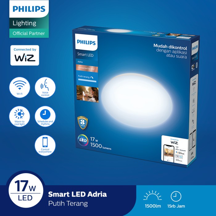 Jual Philips LED Ceiling Tempel Adria 17W 65K Bluetooth Wi-Fi (Putih ...