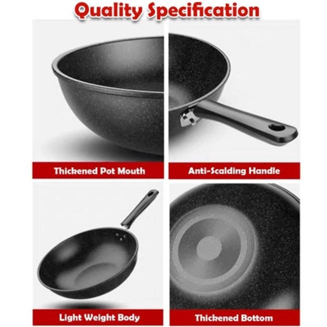 Jual Panci Wok Pan Ukuran Paling Besar 32 Cm Non Stick Coating Anti ...