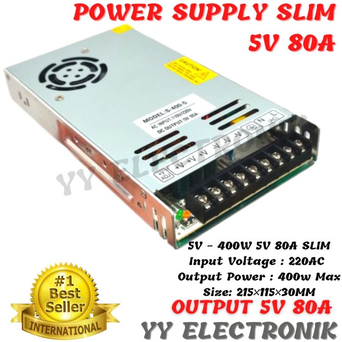 Jual POWER SUPPLY RUNNING TEXT SLIM ADAPTOR TRAVO 5V 80A | Shopee Indonesia