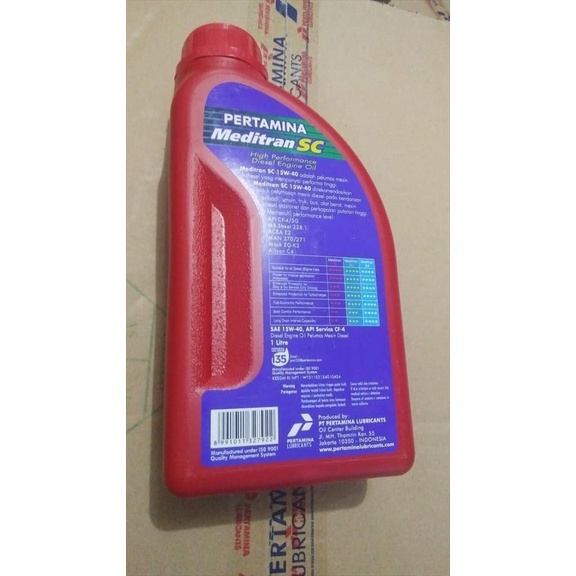 Jual Oli Mesin Mobil Truk Diesel Meditran SC 1 Liter Pertamina terbaik ...