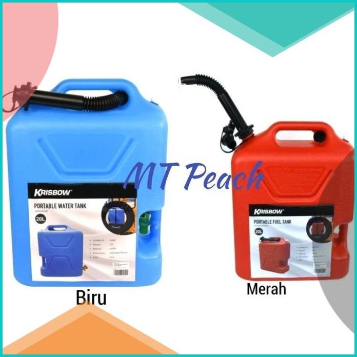 Jual KRISBOW JERIGEN BENSIN SOLAR PLASTIK 20L FUEL GASOLINE TANK JERRY ...