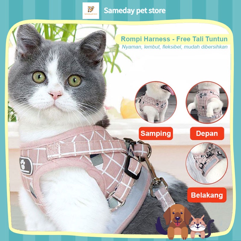 Jual Rompi kucing rompi harness tali tuntun Harness ROMPI Rompi Harness ...