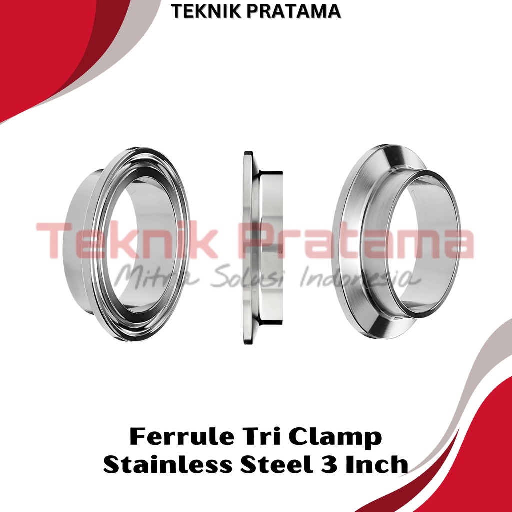 Jual 3" Ferrule Tri Clamp Sanitary Stainless Steel 304 Size 3 inch ...