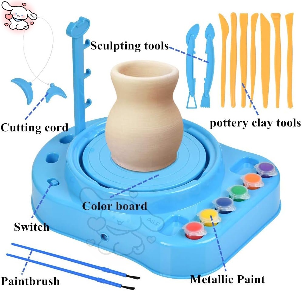 Jual Diy Roda Tembikar Anak Set Alat Bengkel Mainan Gambar Mesin /Clay ...
