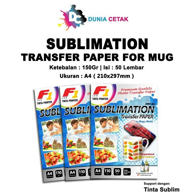 Jual Kertas Sublim / Sublimation Paper For Mug Ukuran A4 Isi 50 Lembar ...