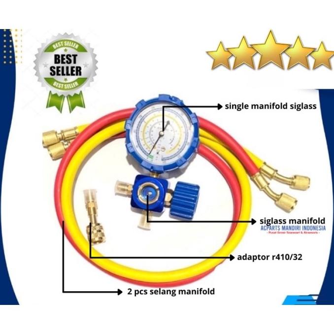 Jual Paket Alat Isi Freon R410 R32 R22 R134 R407 R404 ( Manifold Single | Shopee Indonesia