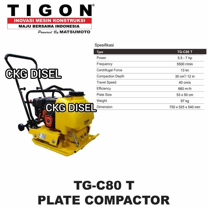 Jual [Promo] Mesin Stemper Kodok / Plate Compacktor Tigon Tg-C80 T | Shopee Indonesia