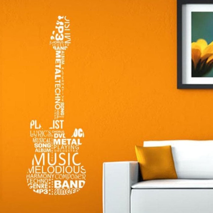 Jual Stiker Music Musik Gitar Sticker Kaca Dinding Rumah Dekorasi ...
