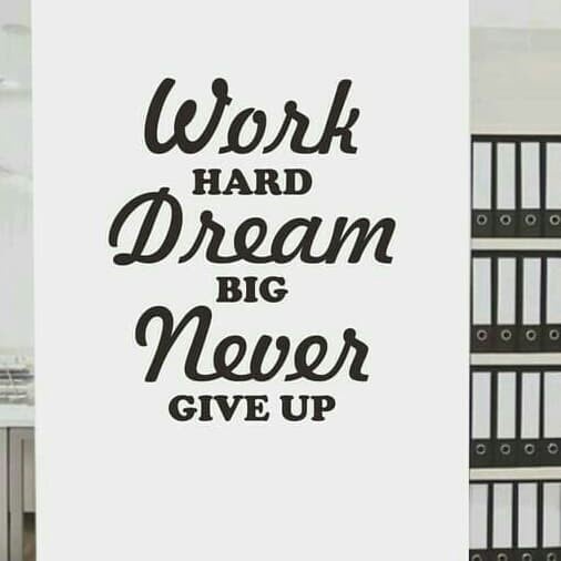 Jual Sticker Work Hard Dream Wall Stiker Dingding Kantor Kaca Rumah ...