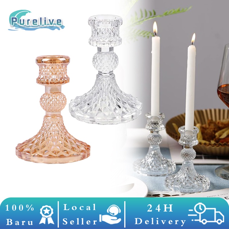 Jual Glass Ornament Candle Holder Tempat Lilin Kaca Crystal Model Eropa ...