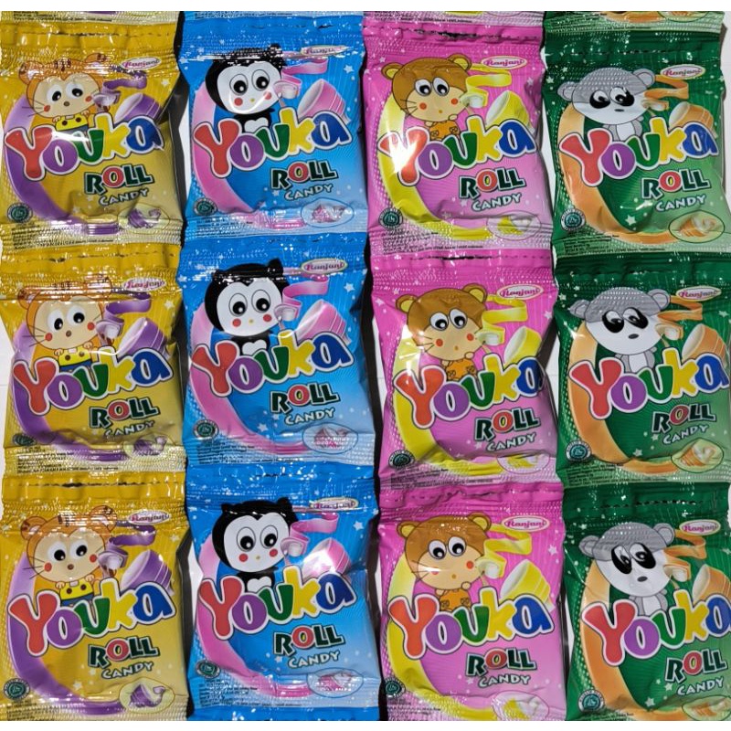 Jual permen youka roll candy permen kertas rencengan 10 pcs | Shopee ...