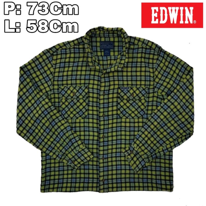 Jual B102 Baju Kemeja Outdoor Casual Vintage Edwin Flannel Hem Hiking ...