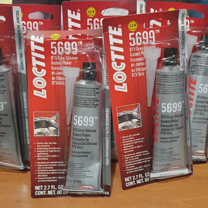 Jual Lem Gasket Packing Loctite 5699 Rtv Silicone Gasket Grey 80Ml Hi Temp | Shopee Indonesia
